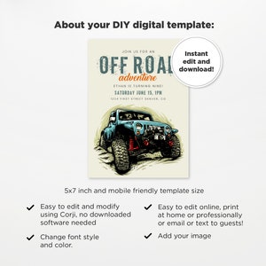 Join Us for an off Road Adventure - Camping/off-roading Theme Birthday ...