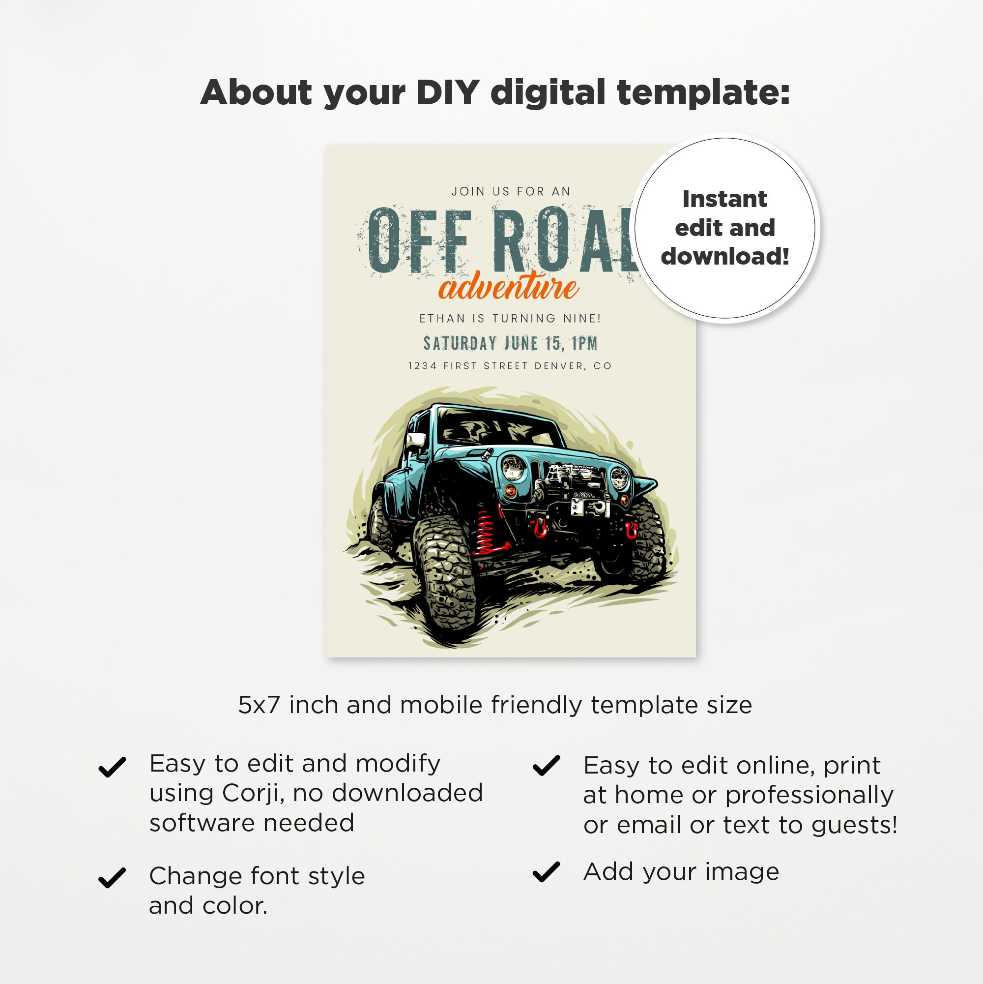 Join Us for an off Road Adventure Camping/off-roading Theme Birthday ...