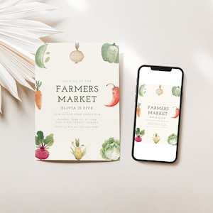 Join Us at the Farmers Market Birthday Party Invitation Template ...