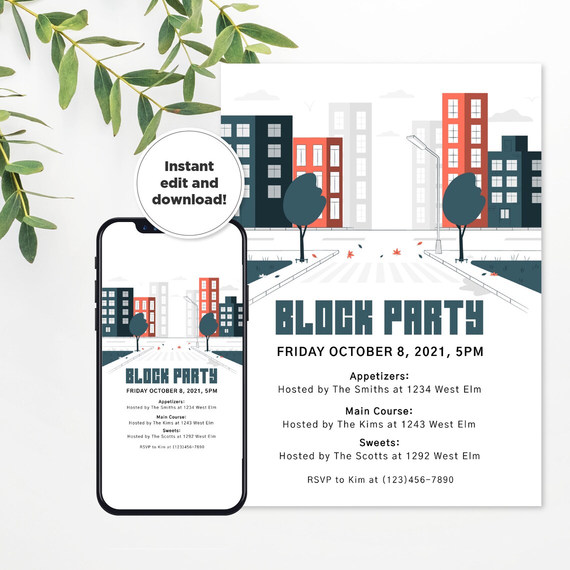 Editable and Customizable Block Party/neighborhood Party - Etsy