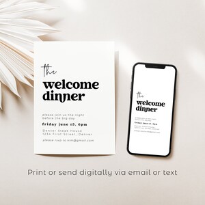 Simple and Modern Black and White the Welcome Dinner Rehearsal Dinner ...