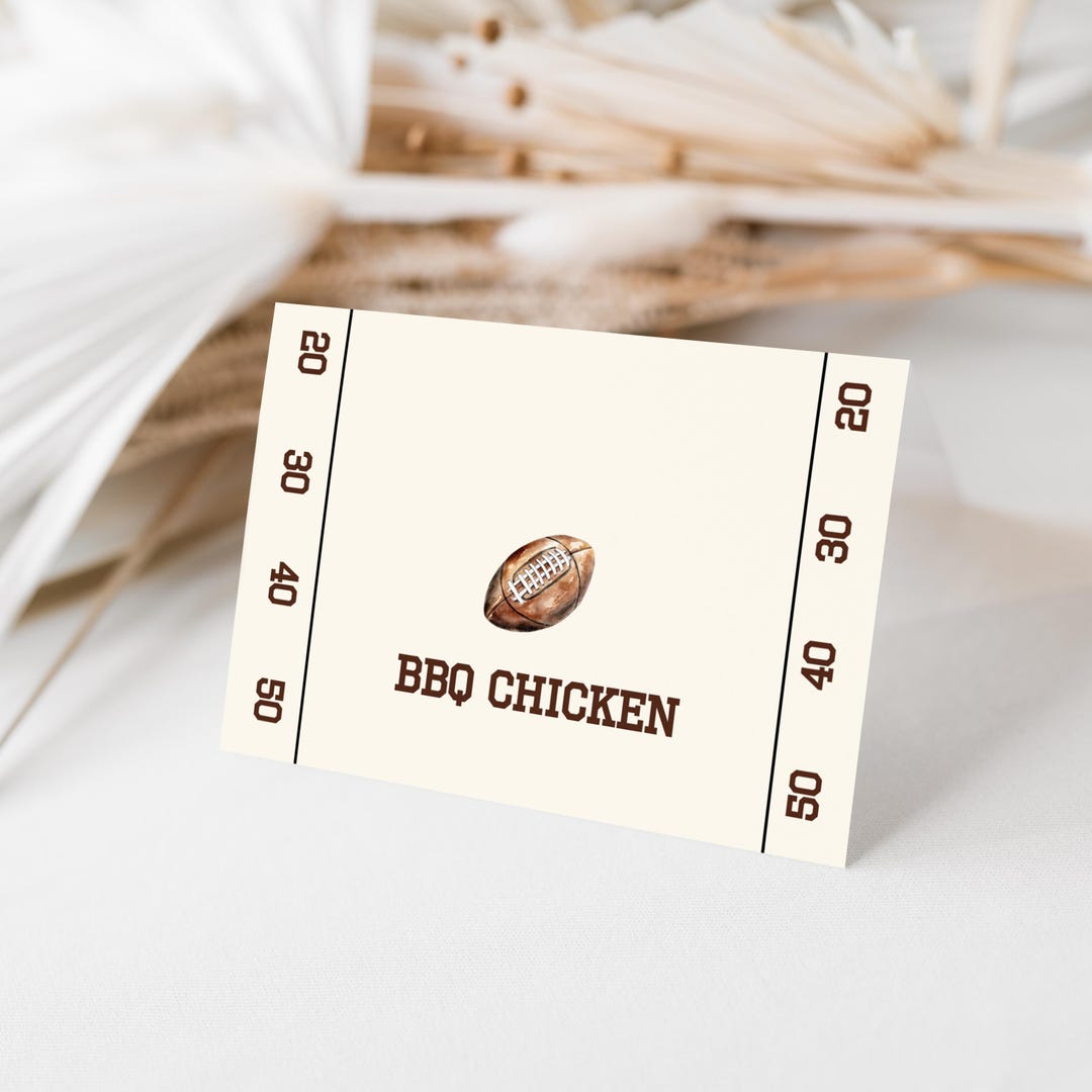 Football Party Food Label Tent Cards: Instant Download - Etsy