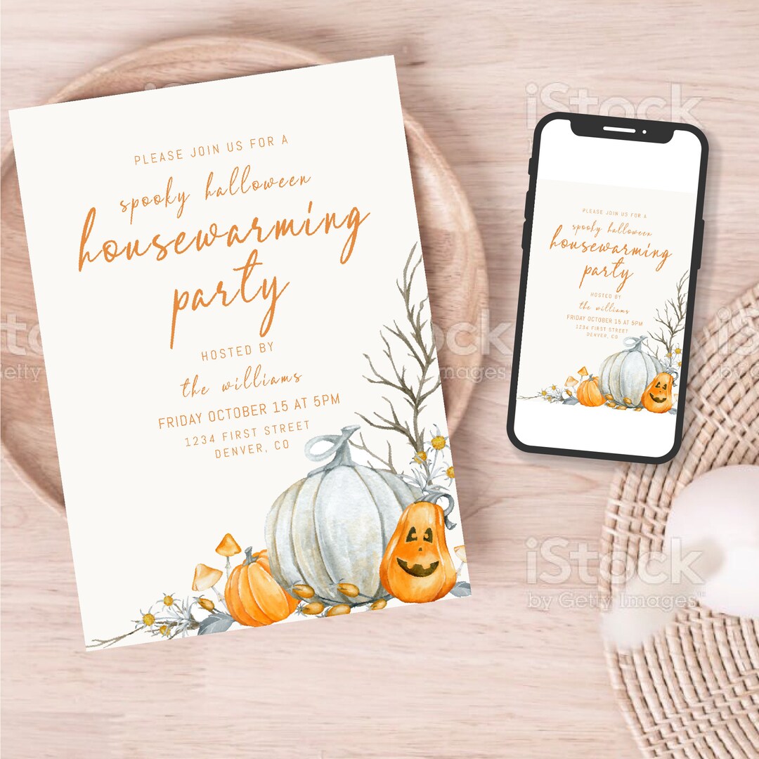 Spooky Halloween Theme Housewarming Party Invitation Template With ...
