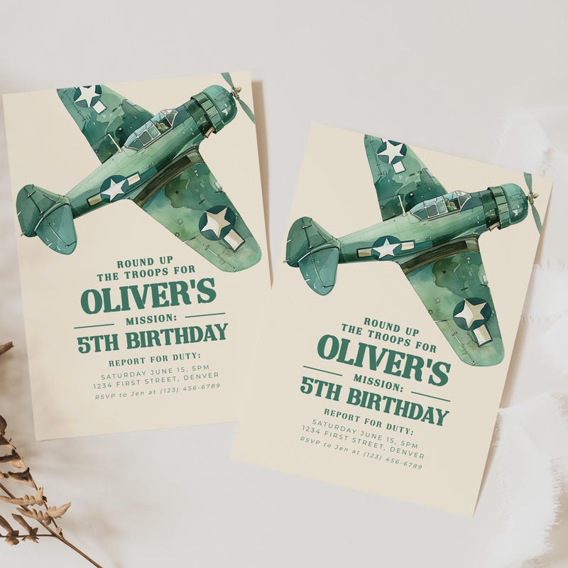 Navy Plane Invitation - Etsy