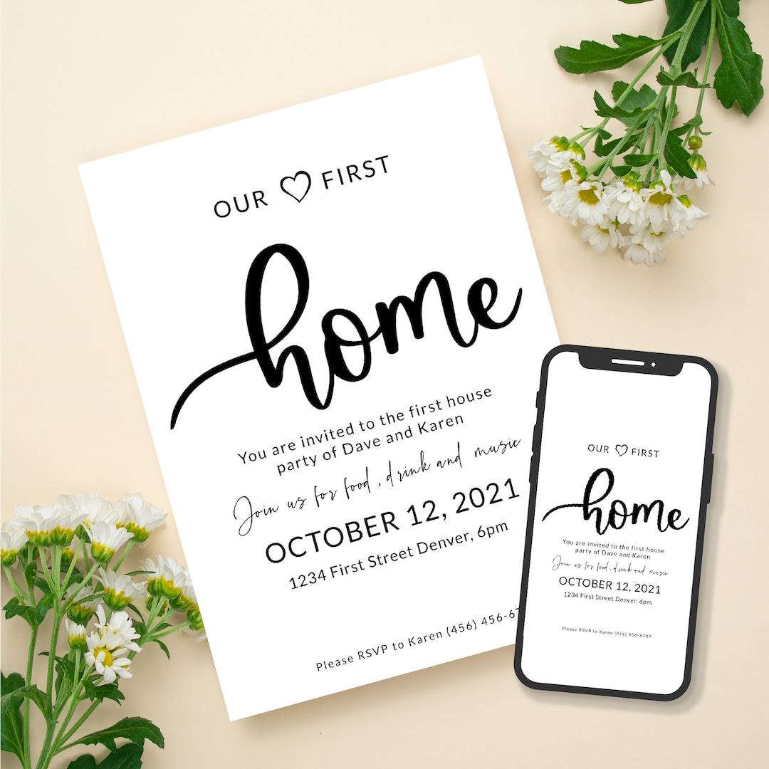 Housewarming Invitation Template - Our First Home/first Time Home ...