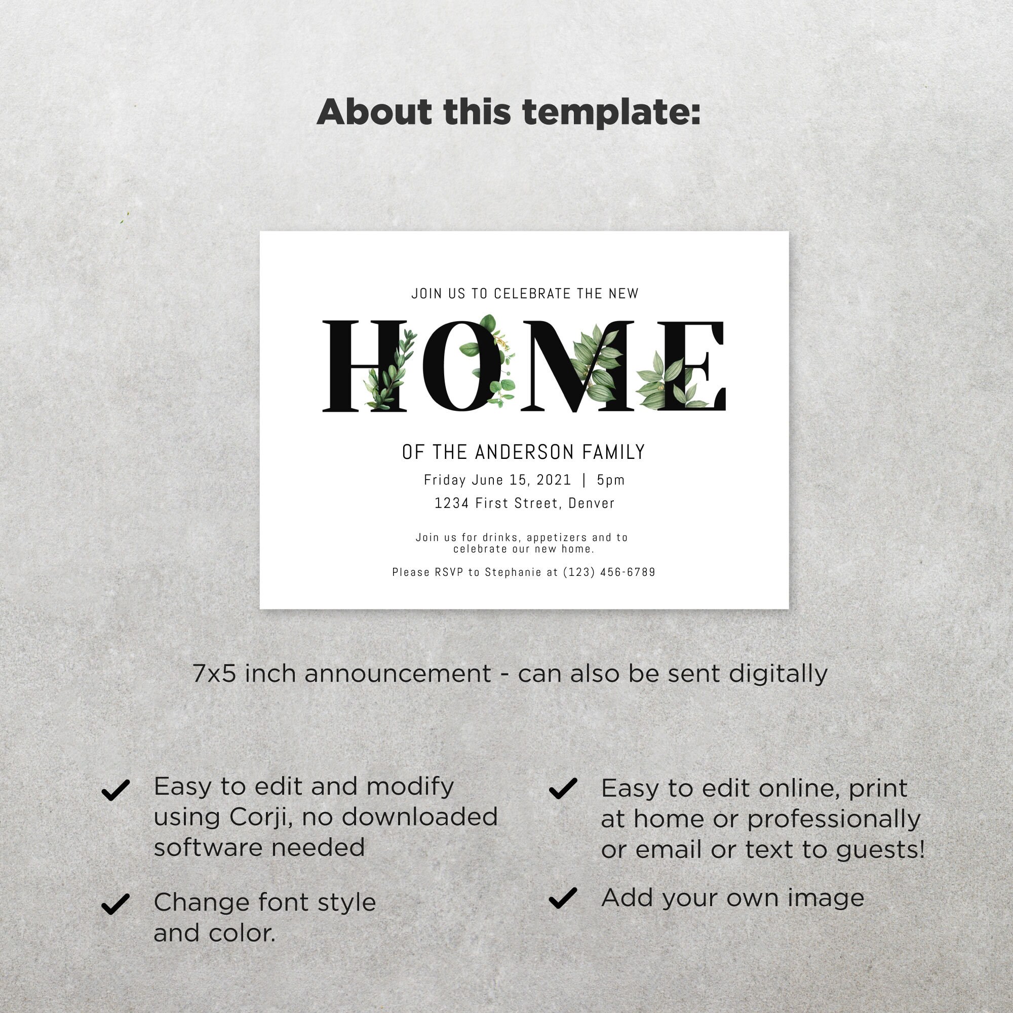 Editable and Customizable Housewarming Invitation Template - Print or ...