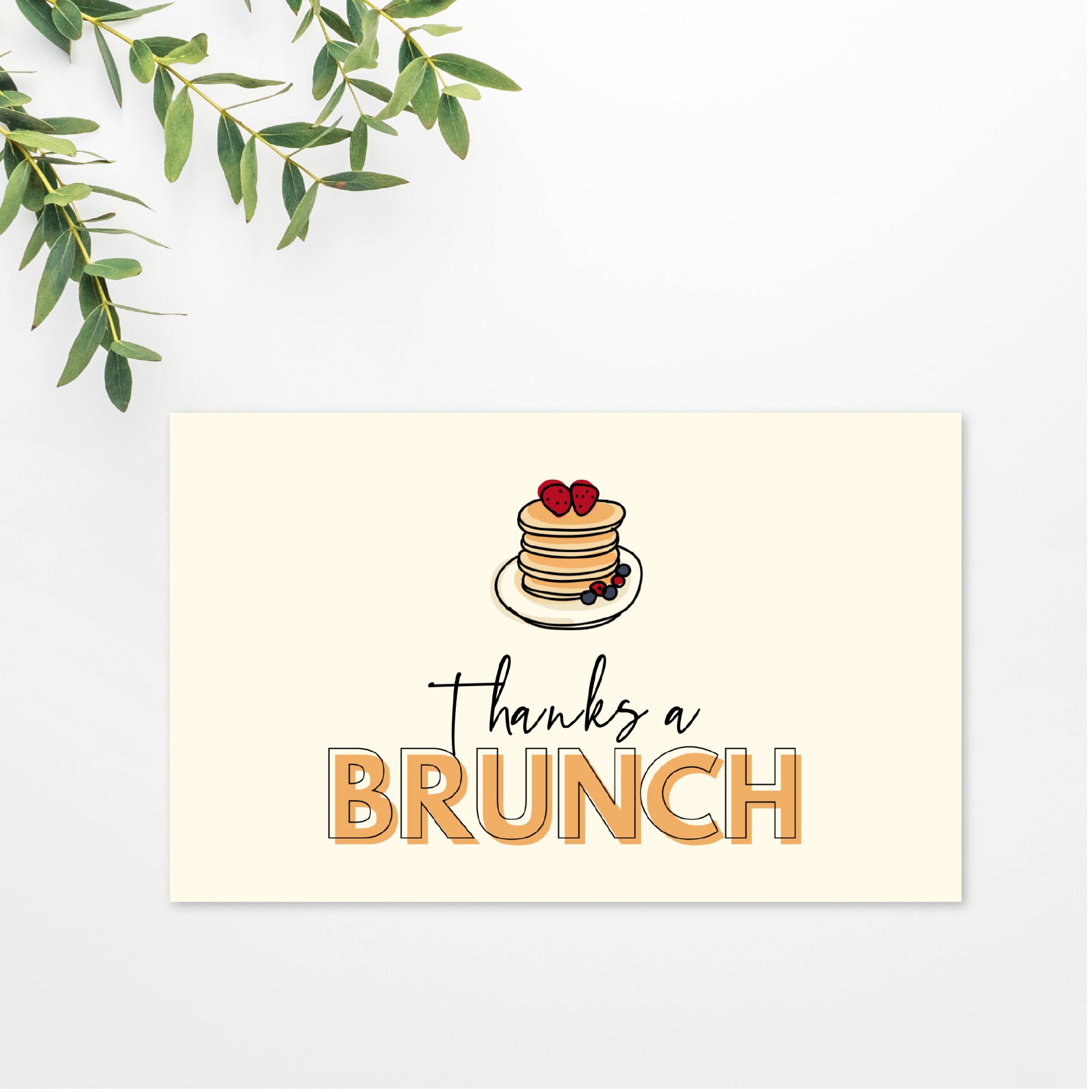 Thanks a Brunch Thank You Card Print or Text Edit Directly - Etsy