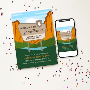 National Park/highway Sign - Camping and Travel Theme Birthday Party ...