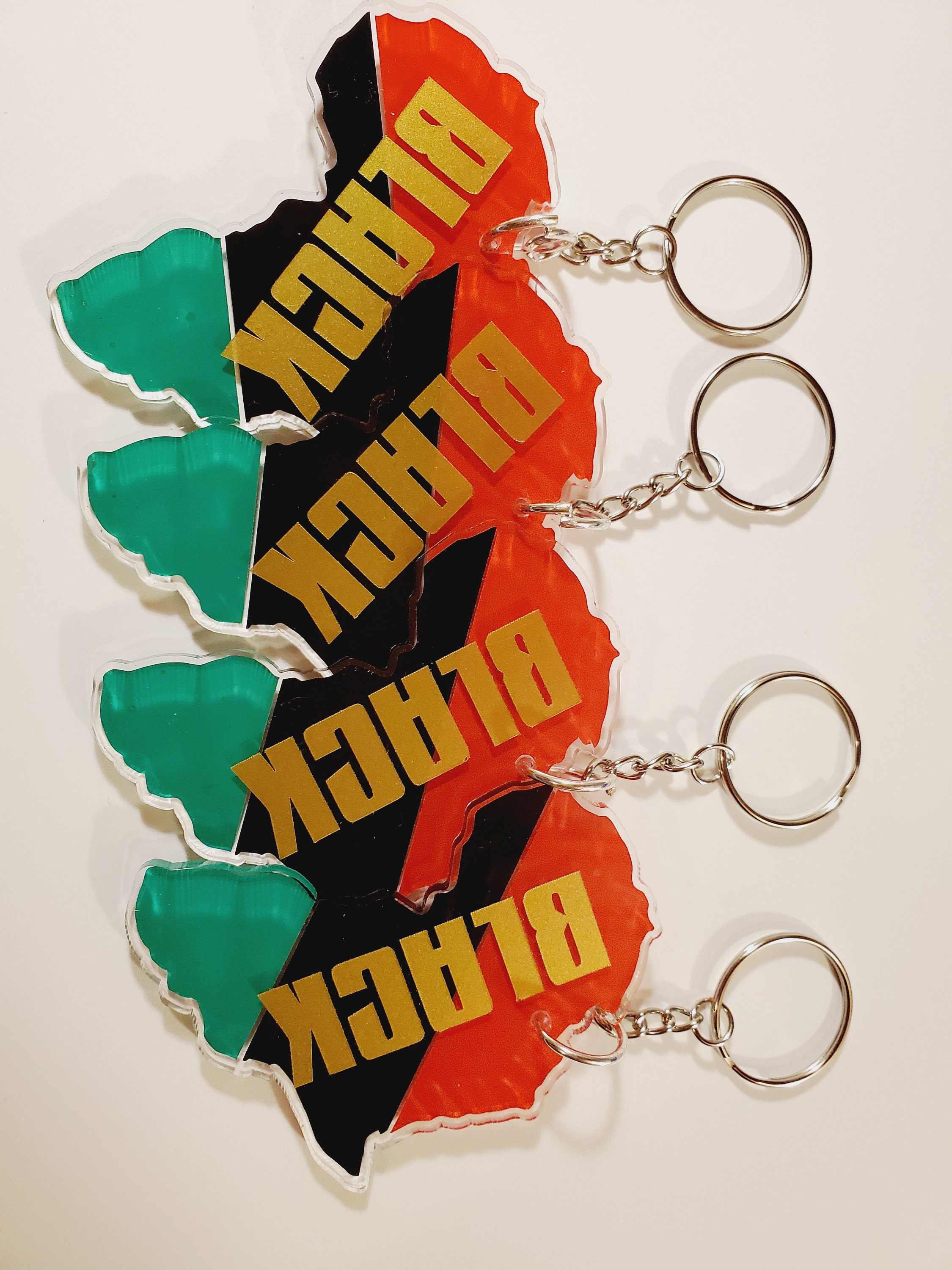 Pan-african BLACK Africa Shaped Keychain, Africa Shaped, Red Black ...