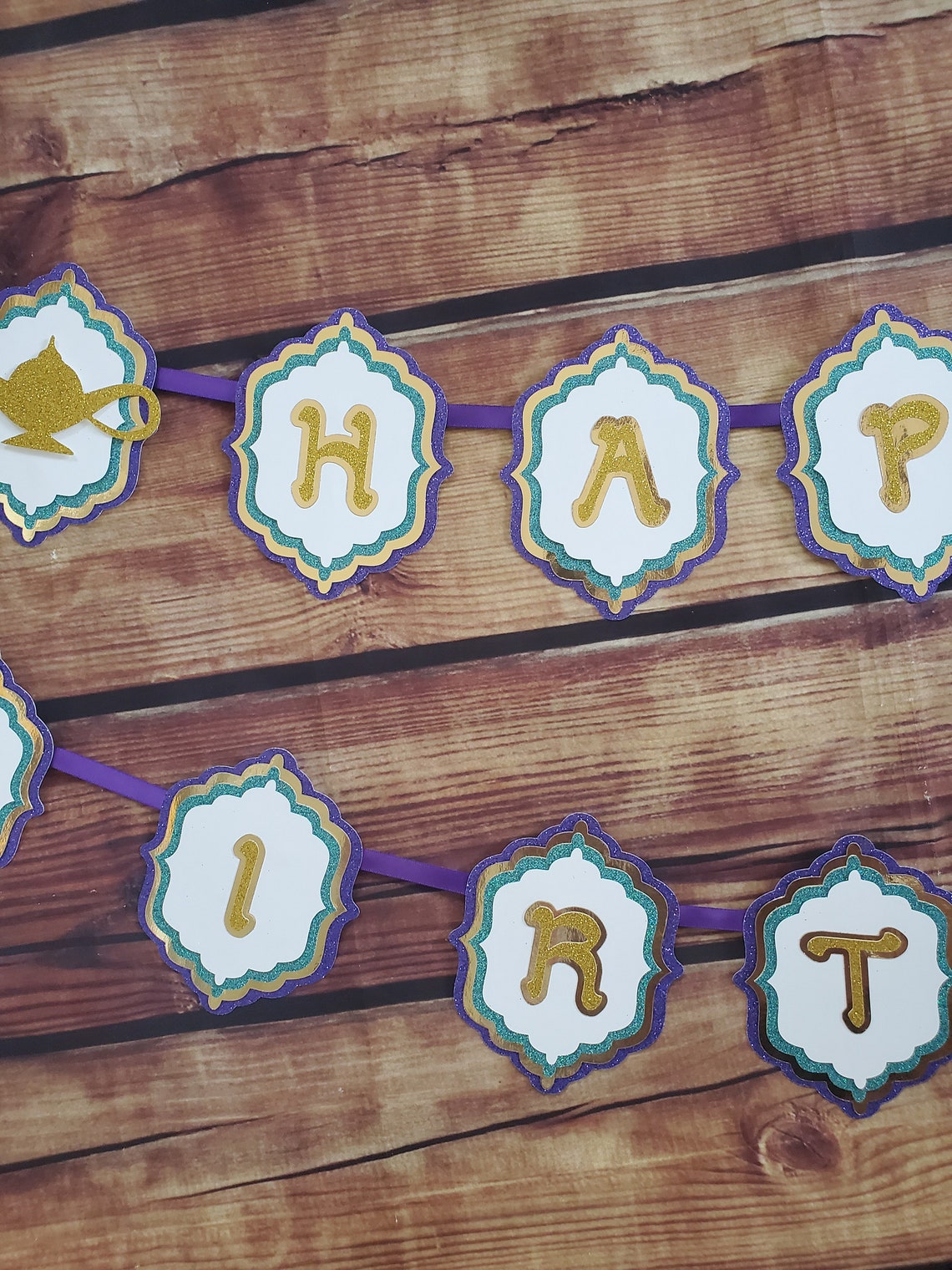 Aladdin inspired banner birthday banner Aladdin decoration | Etsy