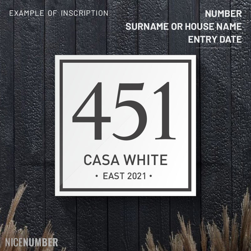 Contemporary Reflective House Sign CLS-2 | Personalized Modern Address ...