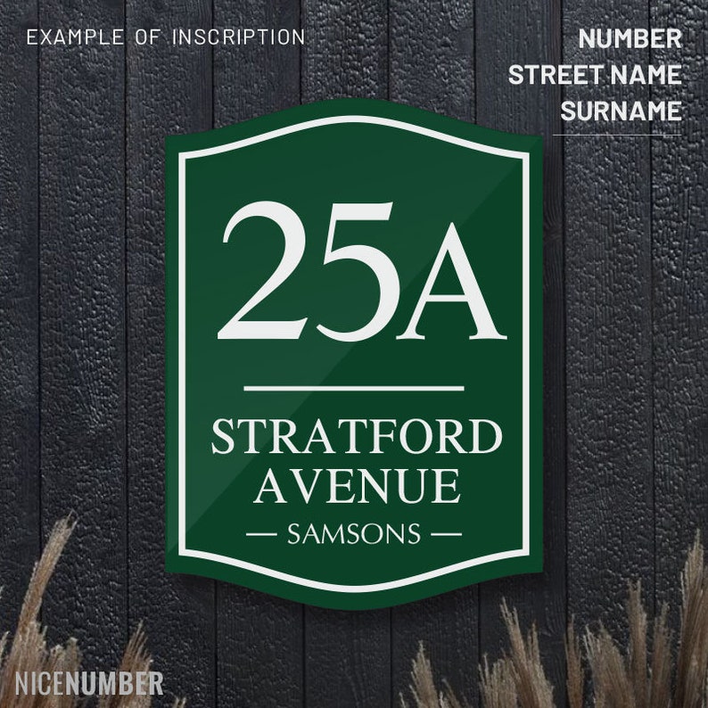 Contemporary Reflective House Sign | Personalized Modern Address Plaque ...