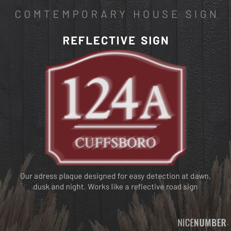 Contemporary Reflective House Sign CLS-4 | Personalized Modern Address ...