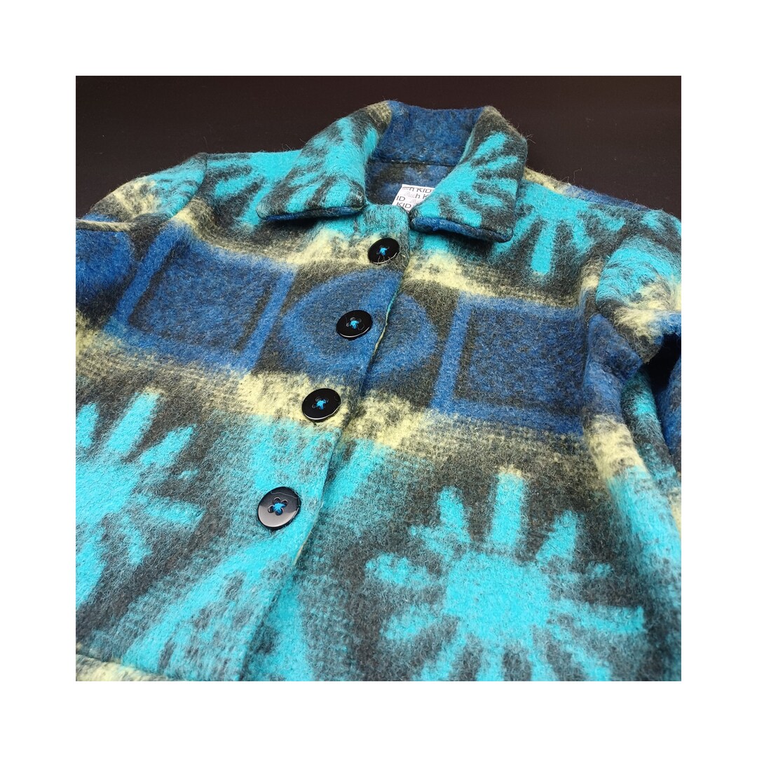 Reworked 1950s Vintage Dutch Blanket Jacket / Blue / Turquoise - Etsy