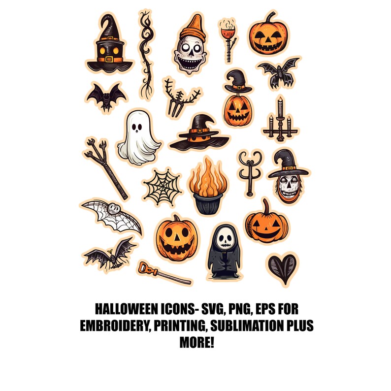 Spooky Halloween Svg Png Sticker Art Icons Unique Halloween Bundle