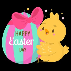Easter Bunny Chick Clipart: Eggs Cart, Transparent PNG SVG EPS (digital ...