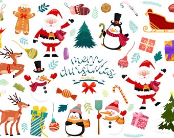 Christmas Characters Clipart | Etsy