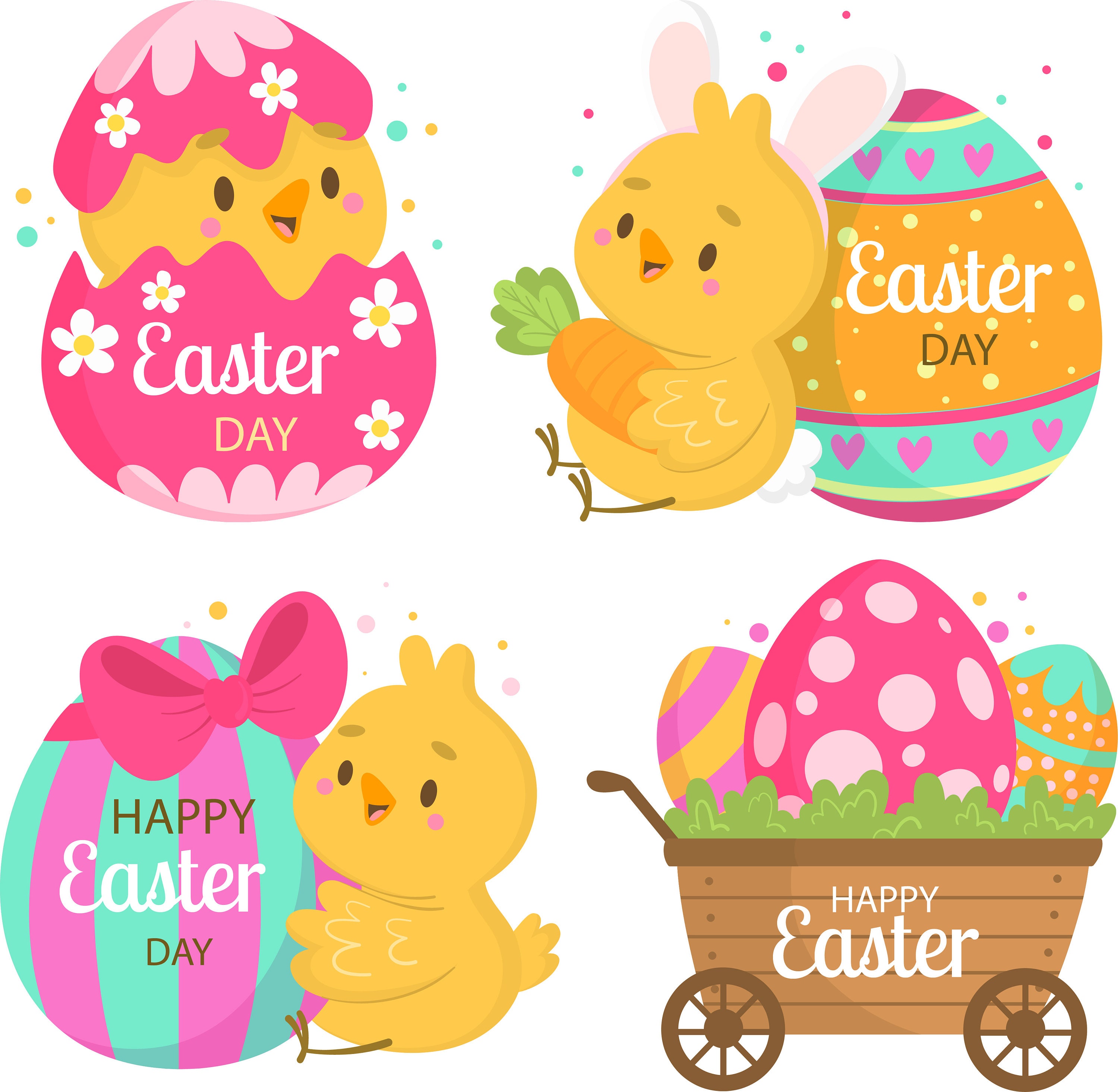 Hand Drawn Easter Day Label Collection-concept Illustration SVG ...