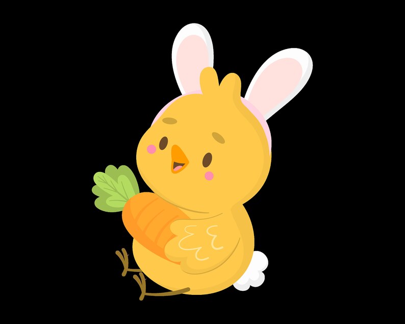 Easter Bunny Chick Clipart: Eggs Cart, Transparent PNG SVG EPS (digital ...