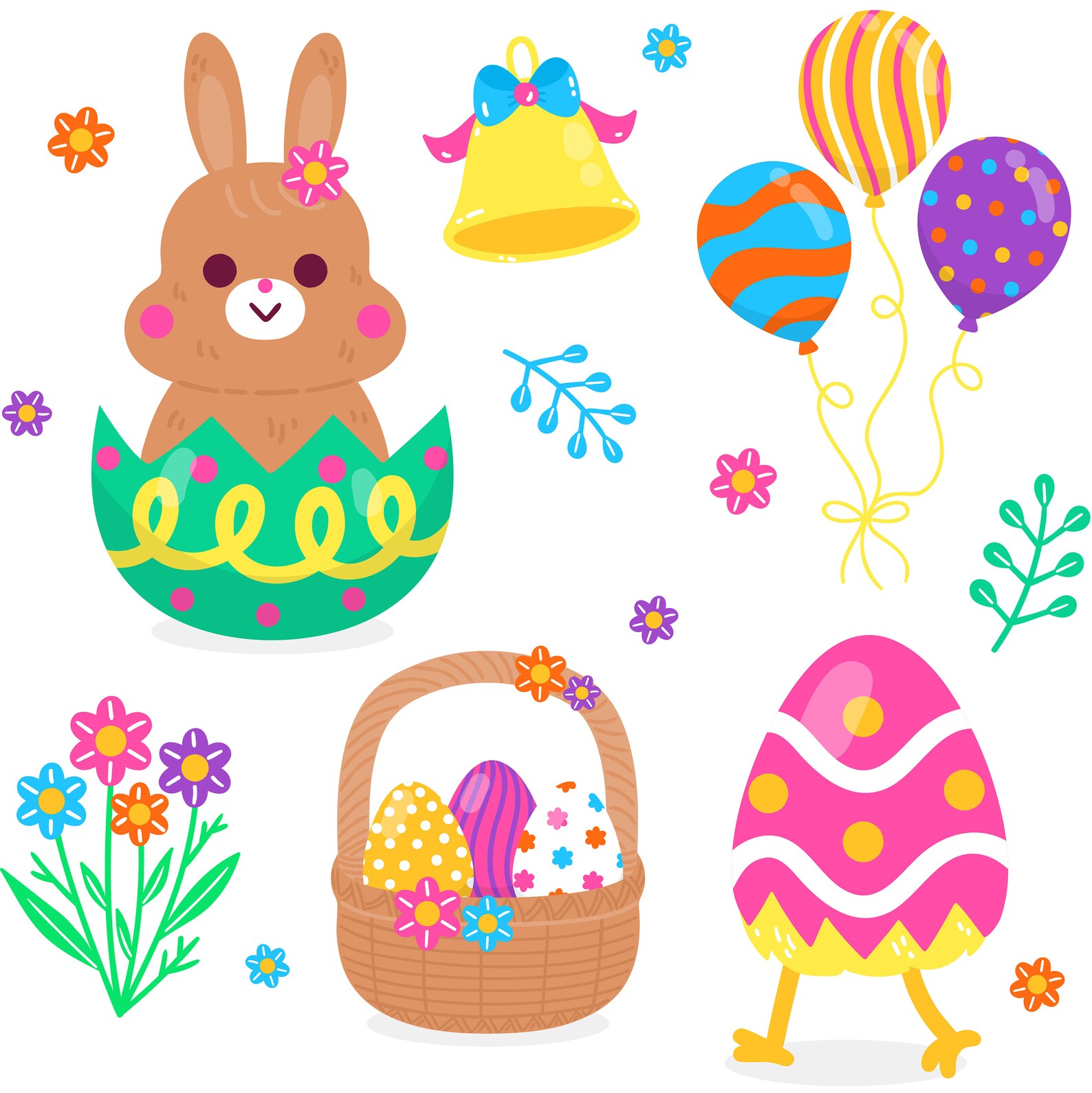 Hand Drawn Easter Element Collection-concept Illustration SVG Digital ...