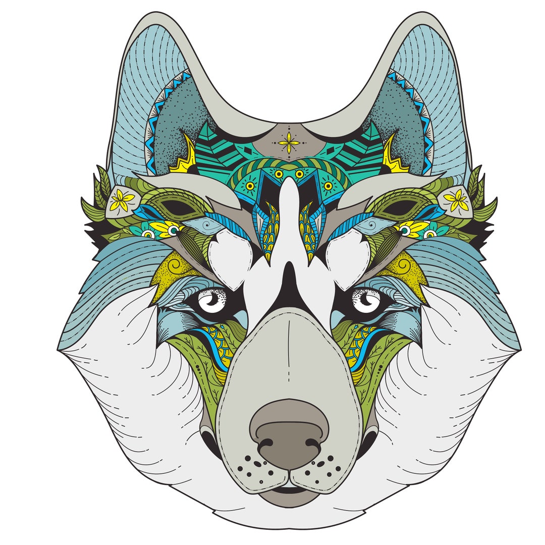 Zenart Husky Vector: Front View SVG Clipart (digital Download) - Etsy