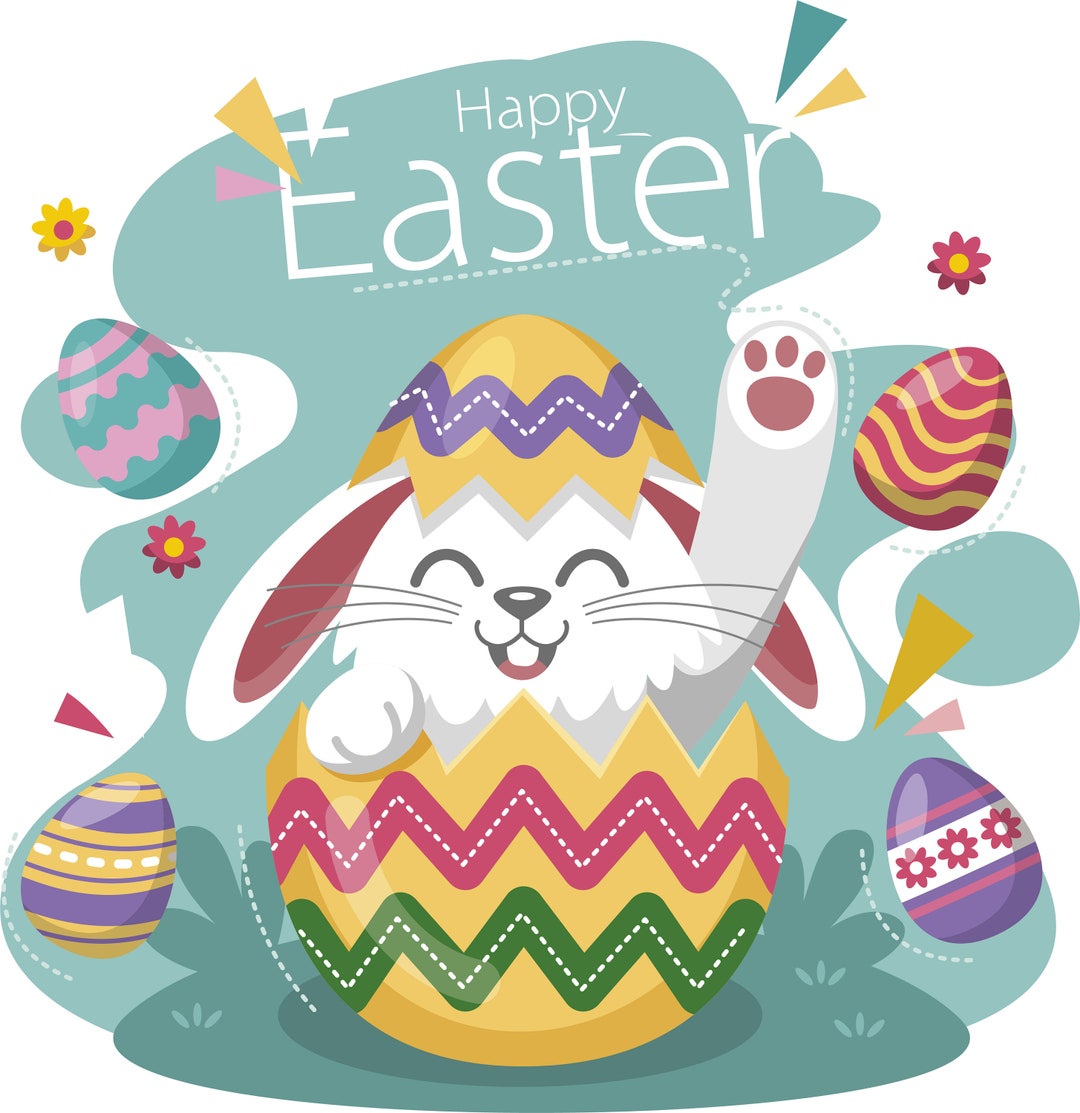 Hand Drawn Cute Bunny Illustration Svg Digital Download Asset In