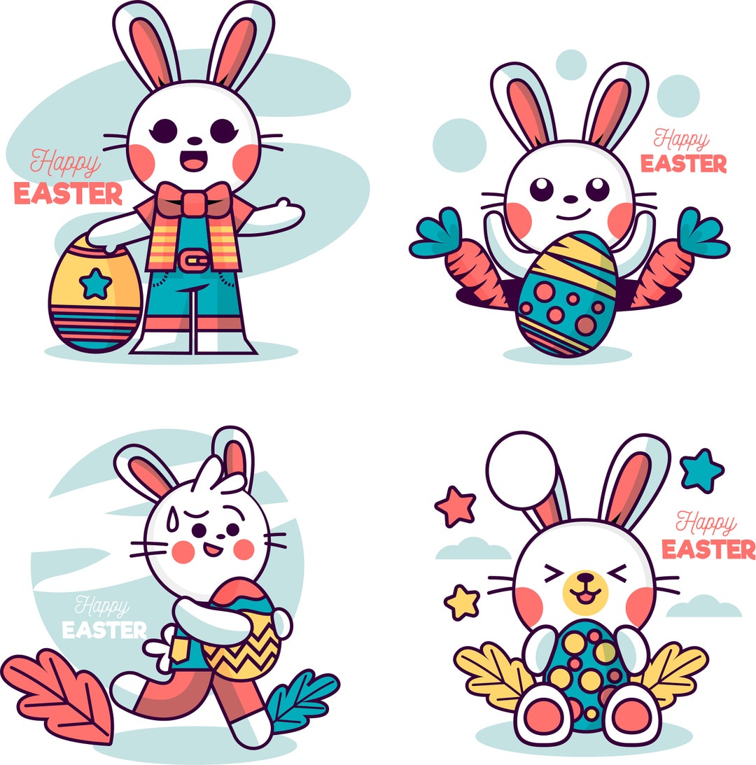 Easter Bunny Clip Art: SVG, EPS, PNG (digital Download) - Etsy