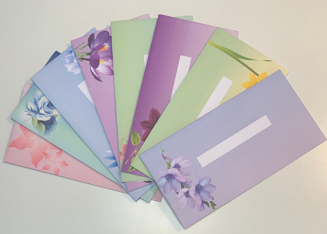 8 Count Cash Envelopes Spring Flower Ombre Designs - Etsy