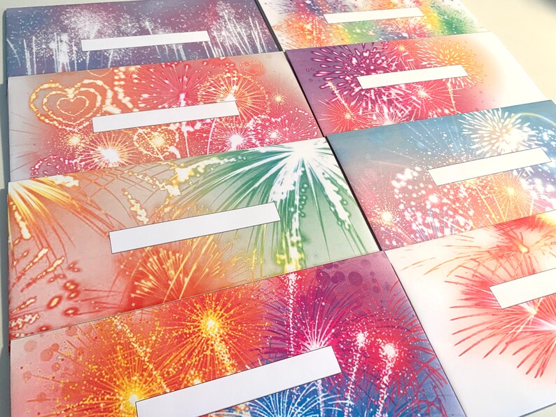 8 Count Printable Fireworks Cash Envelopes - Etsy