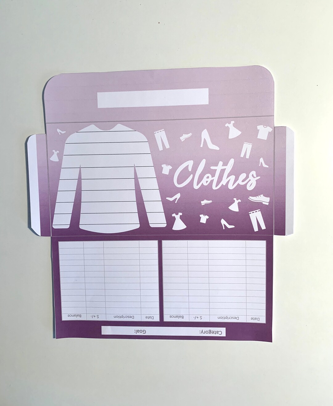 Sinking Fund Cash Envelope Tracker Printable Clothes - Etsy