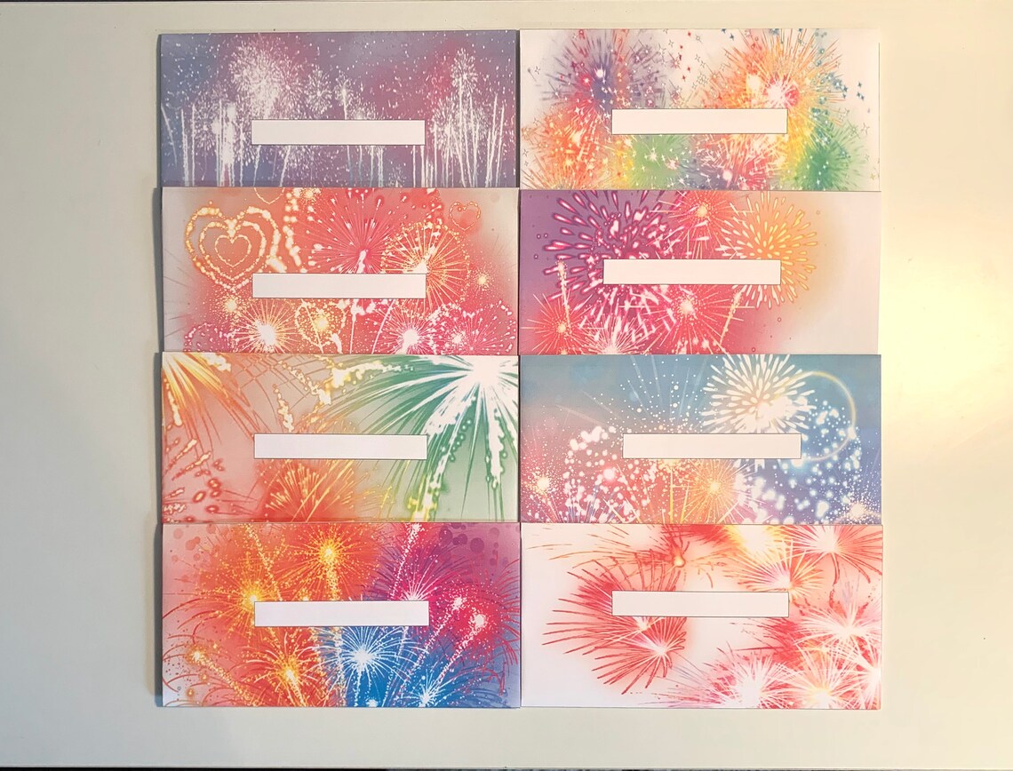 8 Count Printable Fireworks Cash Envelopes - Etsy
