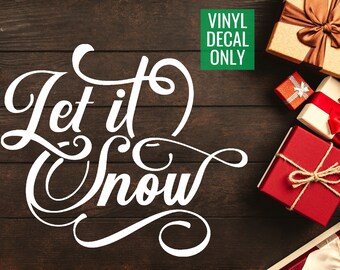 Let It Snow Vinyl Decal Holiday Decal - Etsy