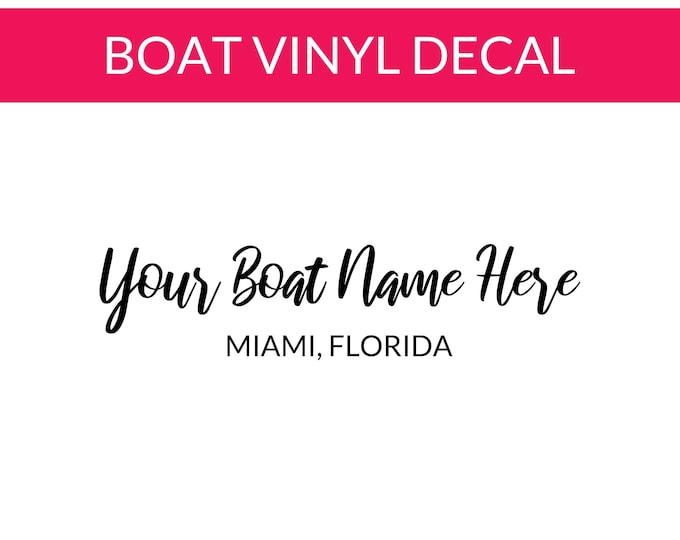 Custom Boat Name Decal With Hailing Port State Permanent Marine-grade ...