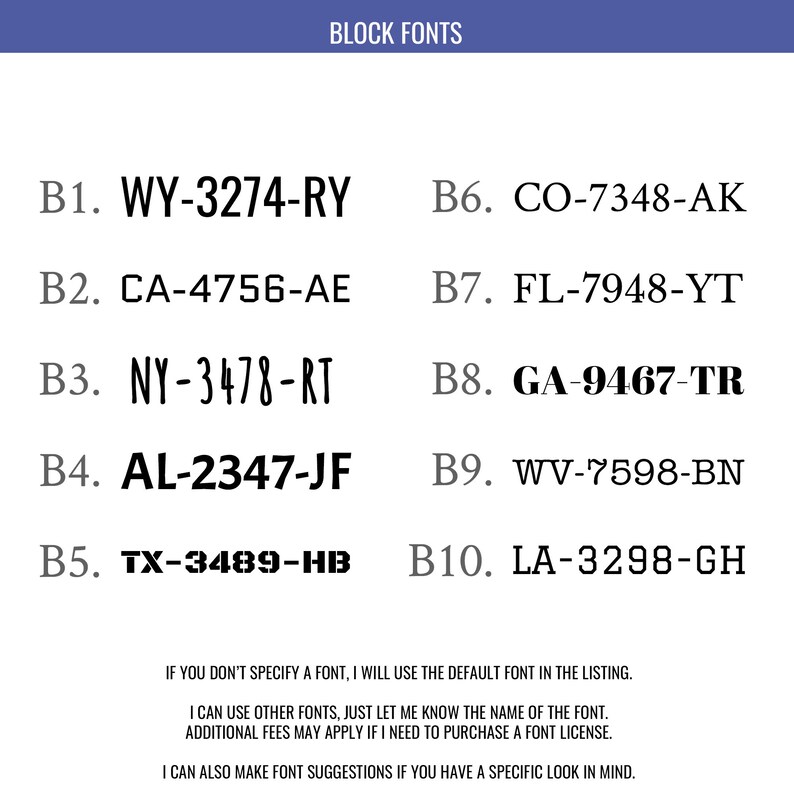 Custom Registration Number Decal - One Pair, Permanent Vinyl Lettering ...