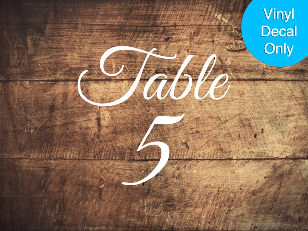 Table Numbers Vinyl Decal for Weddings Event Party - Etsy