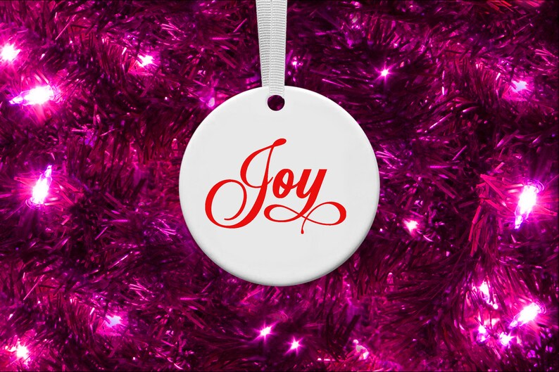 Joy Round Ceramic Ornament for Christmas Holiday 3 Inches - Etsy