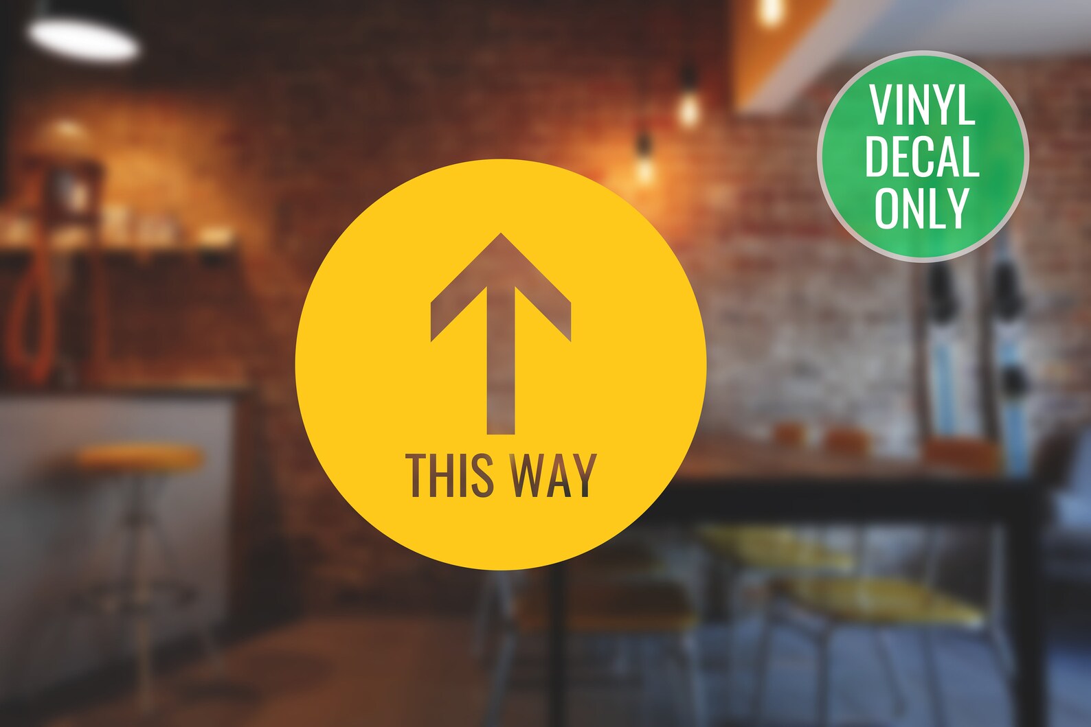 This Way Arrow Decal Sign Vinyl Sticker for Businesses | Etsy