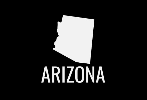 Arizona Car Decal State Map Permanent Vinyl Sticker for | Etsy