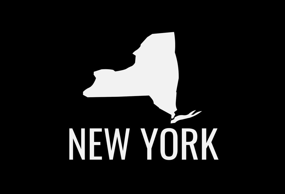 New York State Map Car Decal Permanent Vinyl Sticker for - Etsy