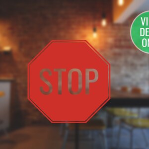 Stop Decal Sign Vinyl Sticker for Groceries Shops Malls - Etsy