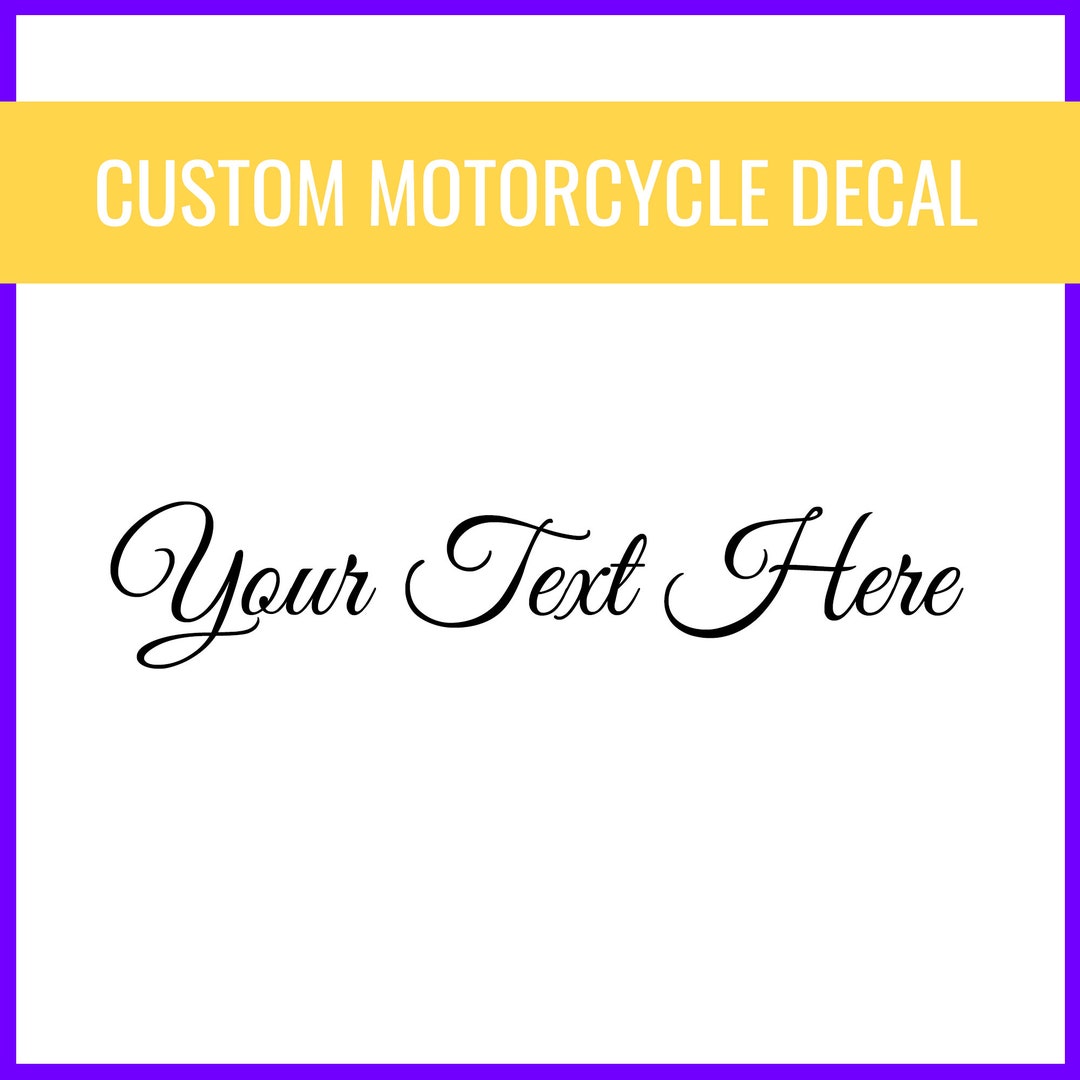 Custom Motorcycle Decal Permanent Outdoor-grade Vinyl Lettering for ...