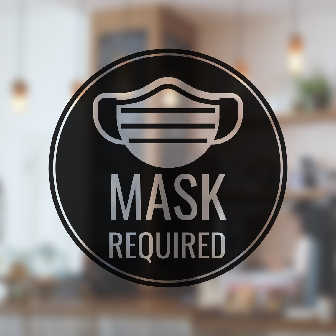 Mask Required Social Distancing Sign Vinyl Decal for | Etsy