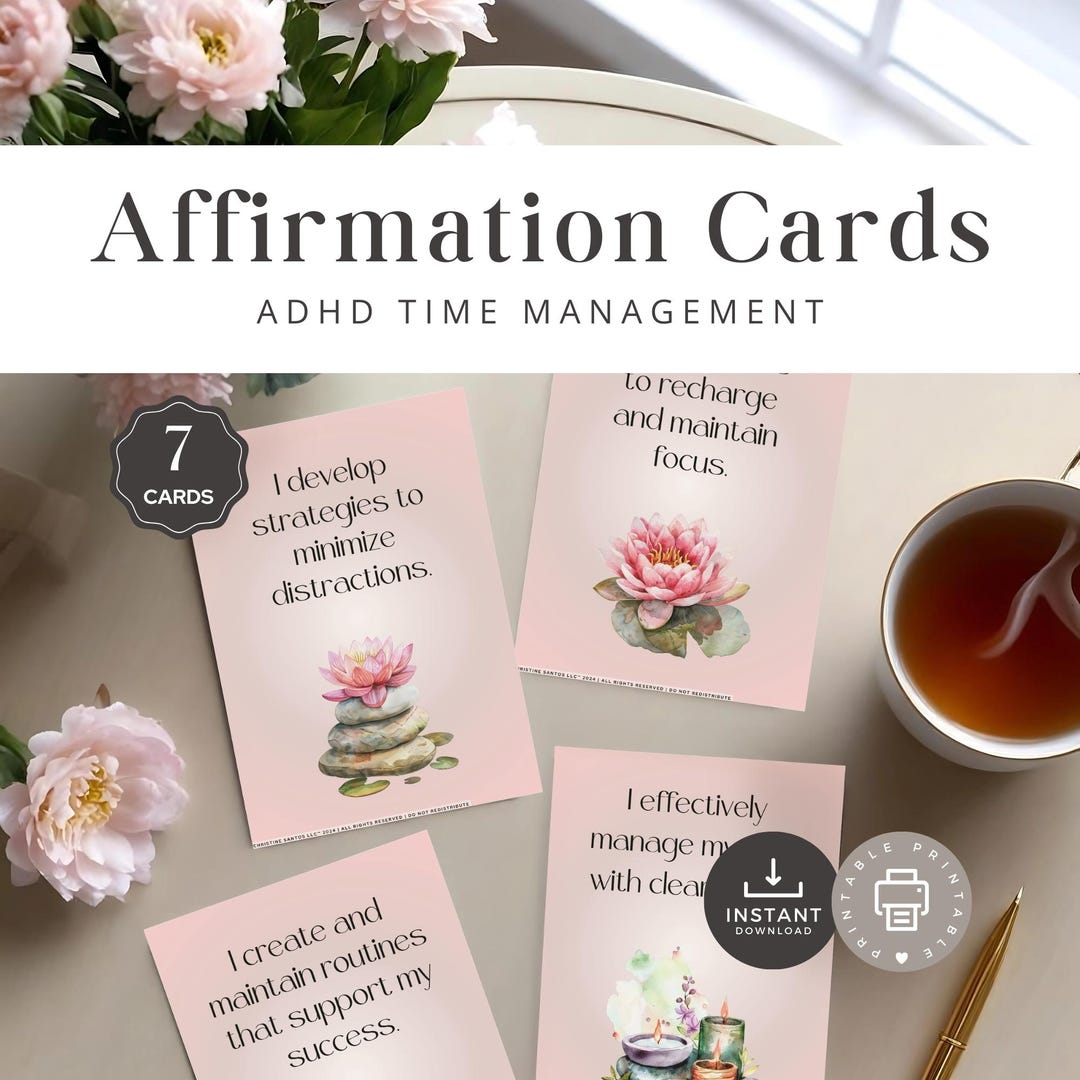 ADHD Affirmation Cards, Time Management Adults, Positive Self Talk ...