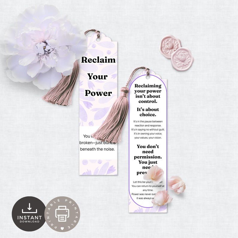 Inspiration Bookmark for Personal Development, Motivational Reading ...