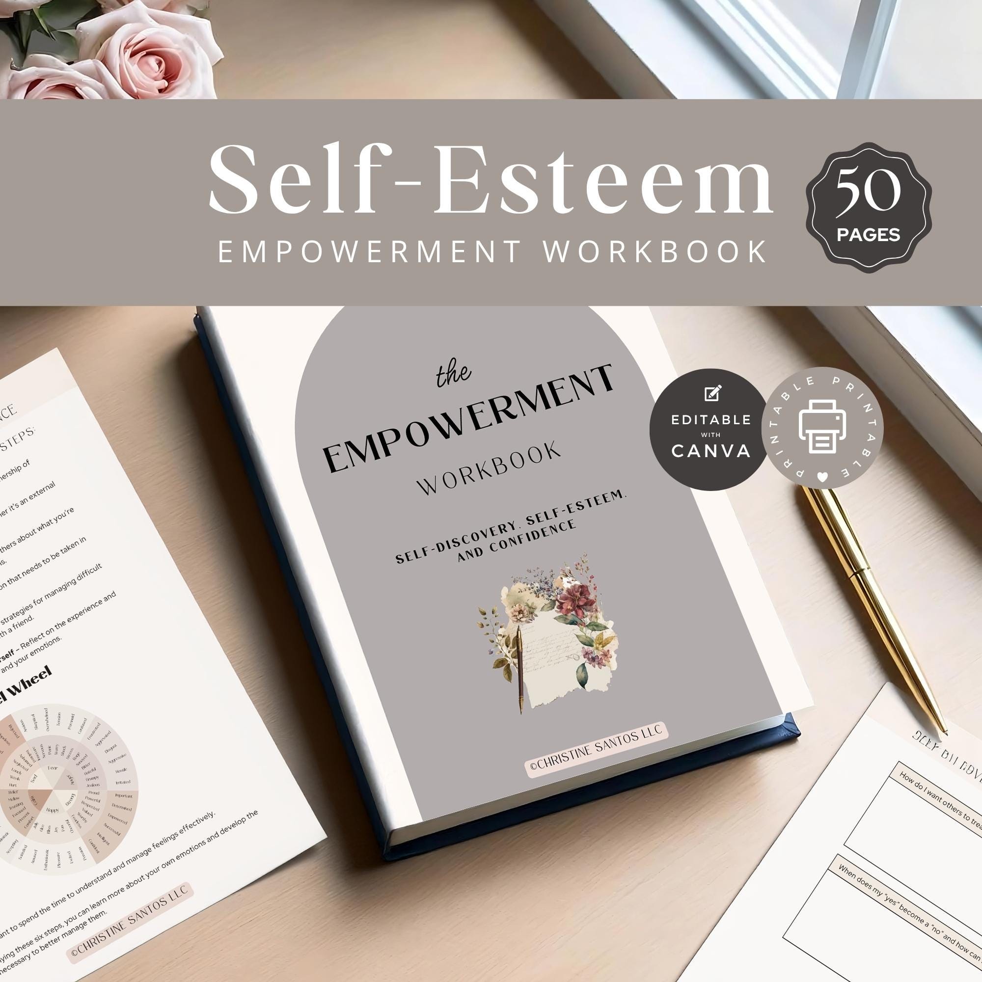 Self-esteem Workbook Adults, Self Confidence Building Planner, Women ...