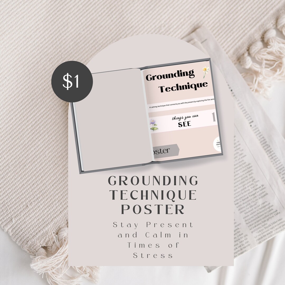 Grounding Technique Poster: Stay Present and Calm in Times of Stress - Etsy