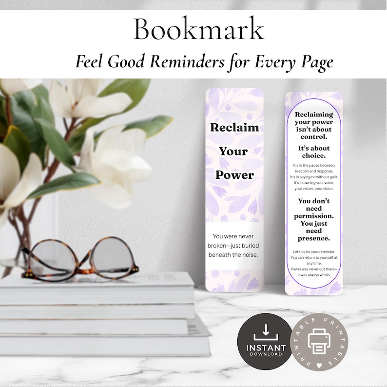 Inspiration Bookmark for Personal Development, Motivational Reading ...