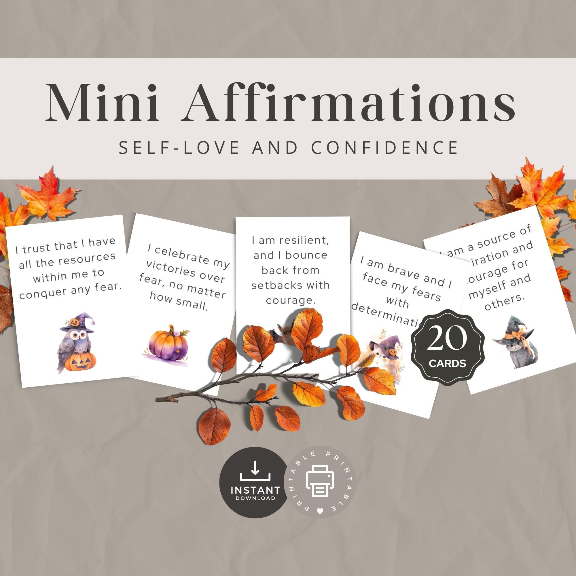 Halloween Affirmation Cards, Student Positive Message Set, Teacher ...