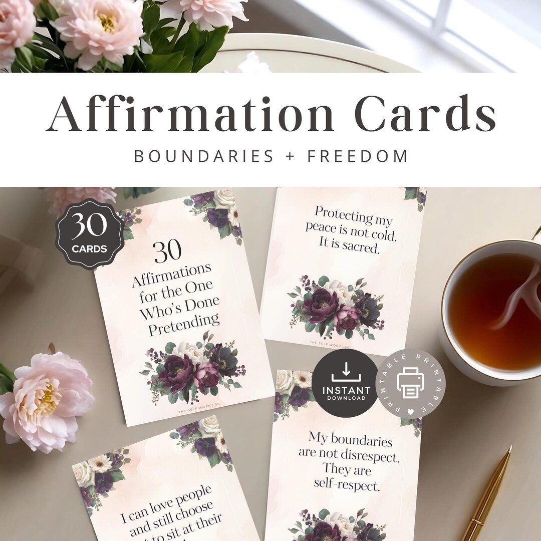 Boundaries and Freedom Printable Deck,empowerment Affirmation Cards ...