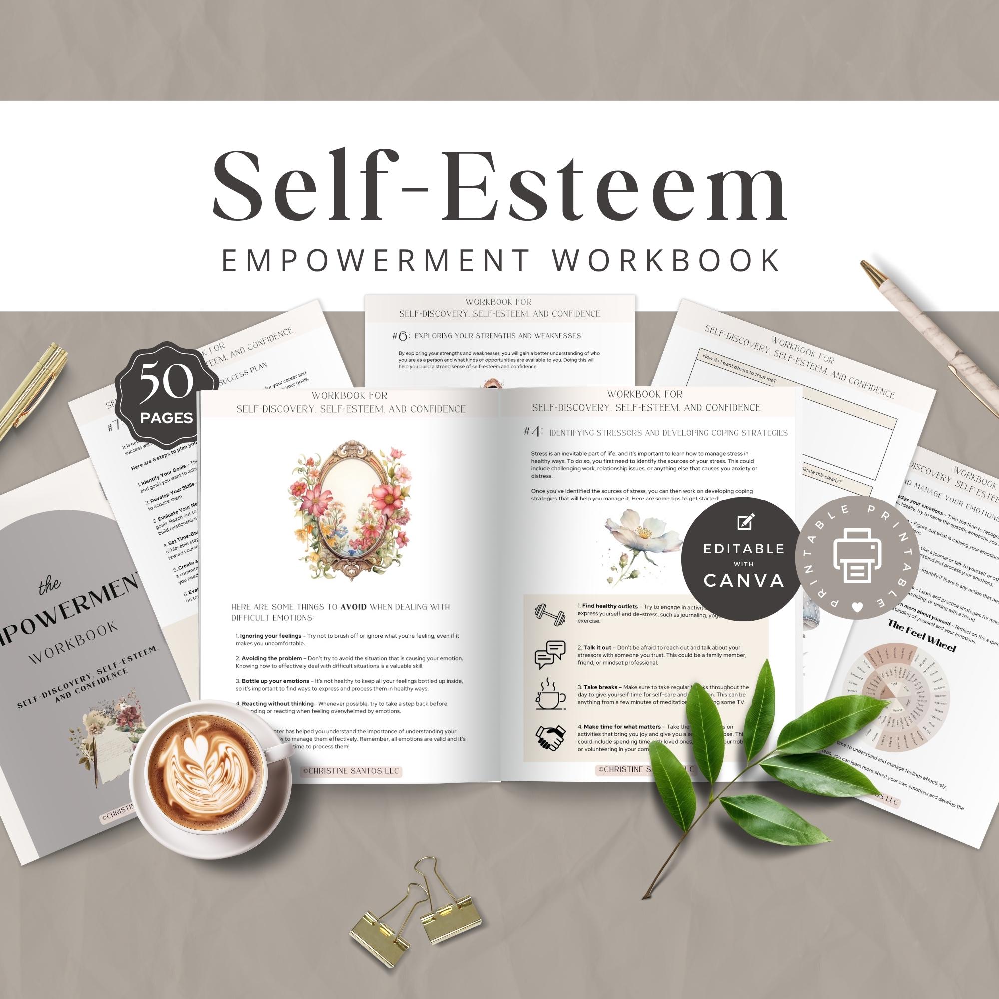 Self-esteem Workbook Adults, Self Confidence Building Planner, Women ...